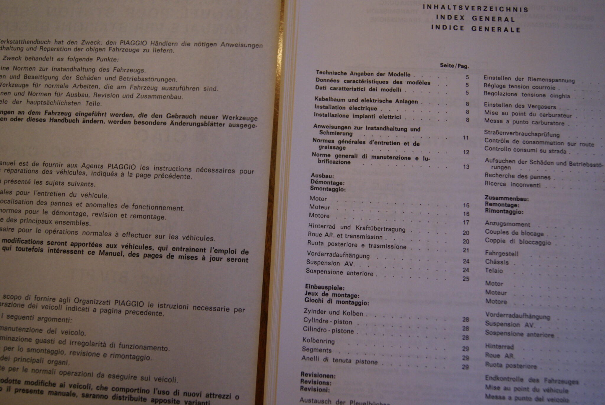 Piaggio Ciao/Bravo/Boxer Werkstatt Handbuch | oldtimermofa.ch